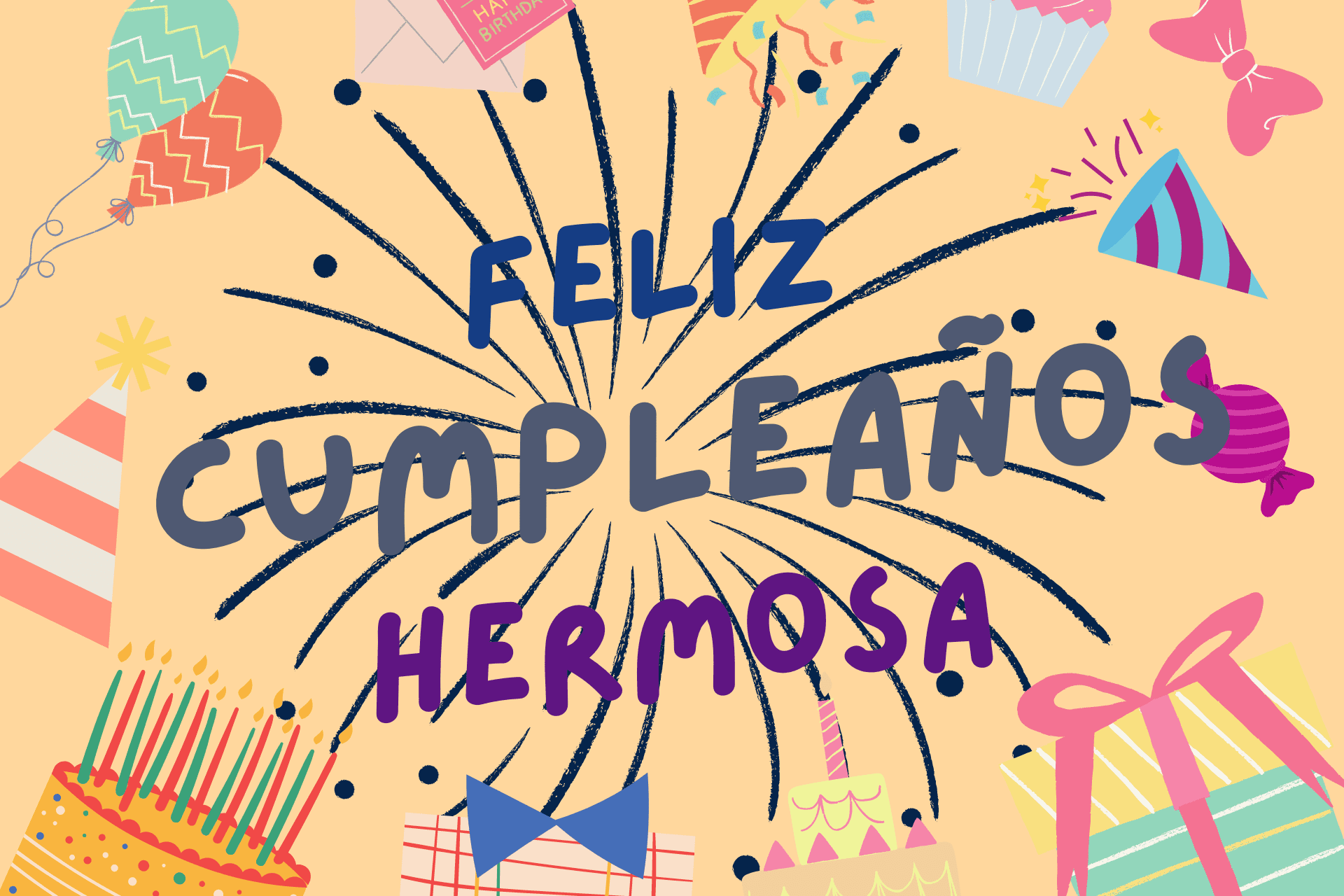 feliz cumpleaños hermosa: felicitaciones para ella